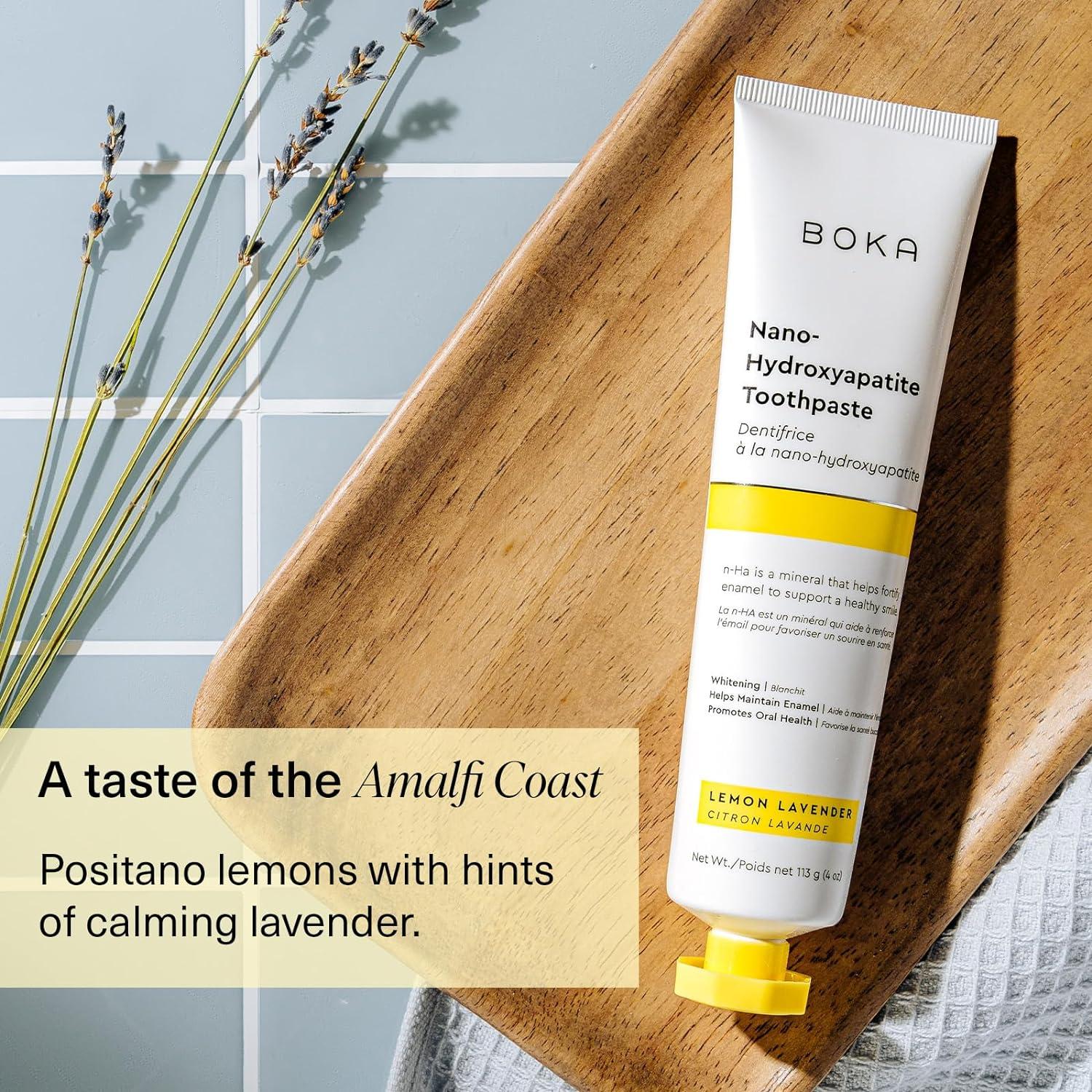 Boka Lemon Lavender Toothpaste - Fluoride-Free, 4 oz (118 ml) Natural ...