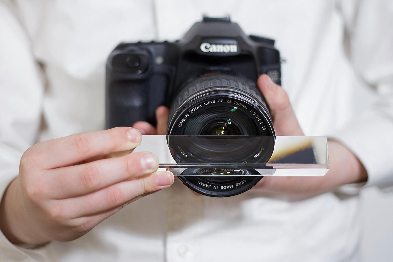 Crystal Glass Photography Prism with Cleaning Pouch - 6 Inch Triangular ...