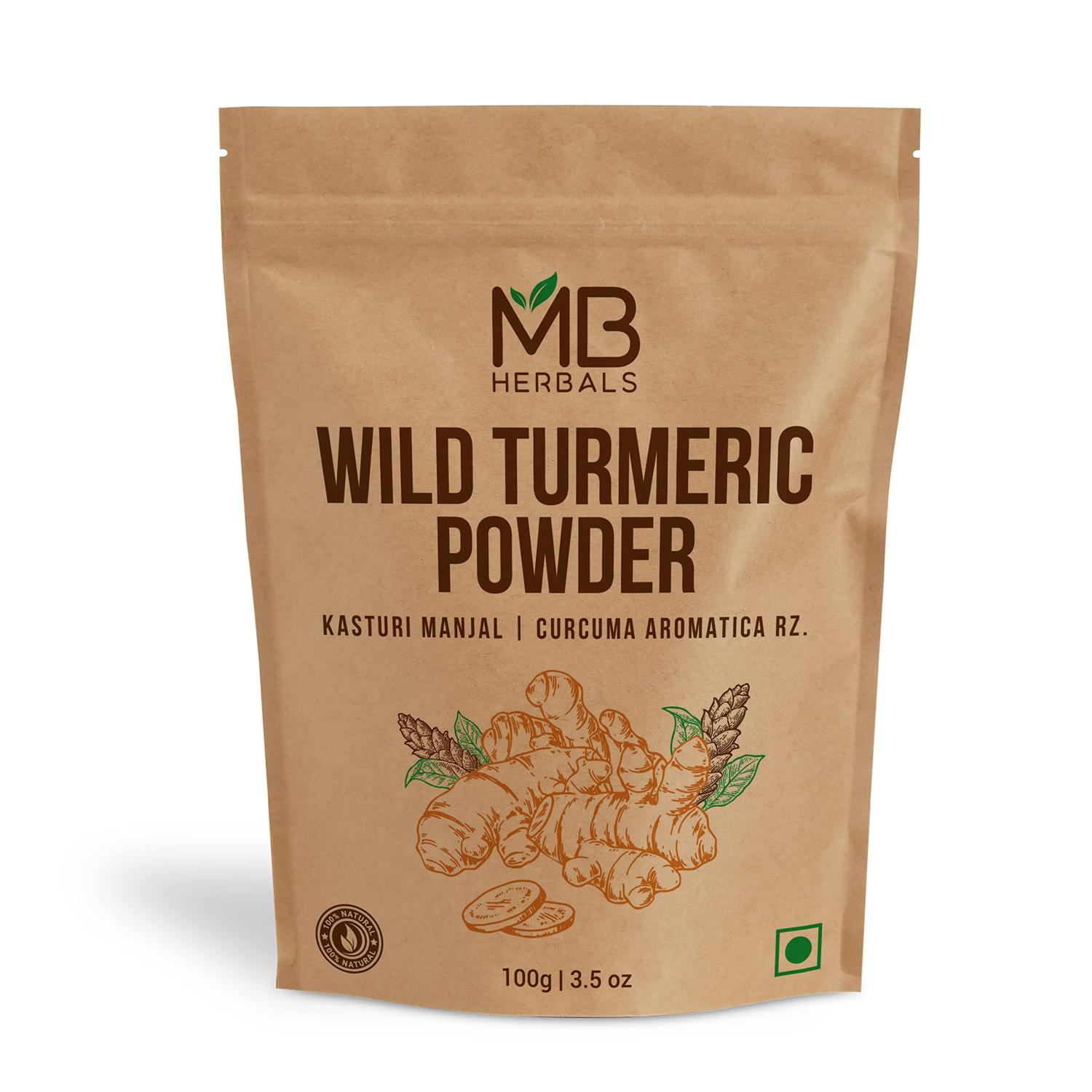 MB Herbals Wild Turmeric Powder 100g - Pure Kasturi Manjal for Skin ...