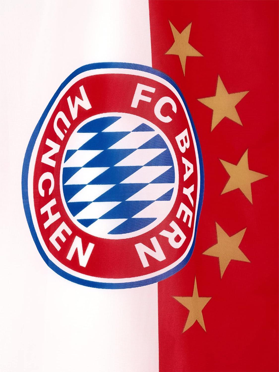 FC Bayern Munich Flag - 5 Star Logo - 90x60 cm - Free FCB Autograph ...