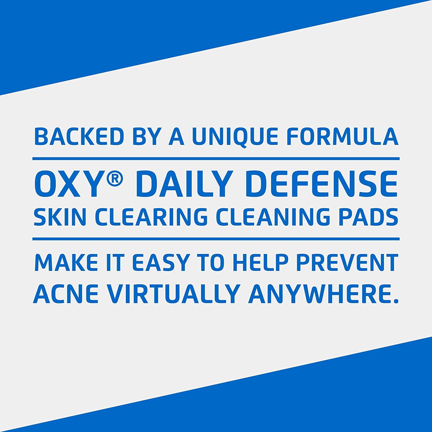 OXY Acne Medication Cleansing Pads Daily Defense with Maximum Strength ...