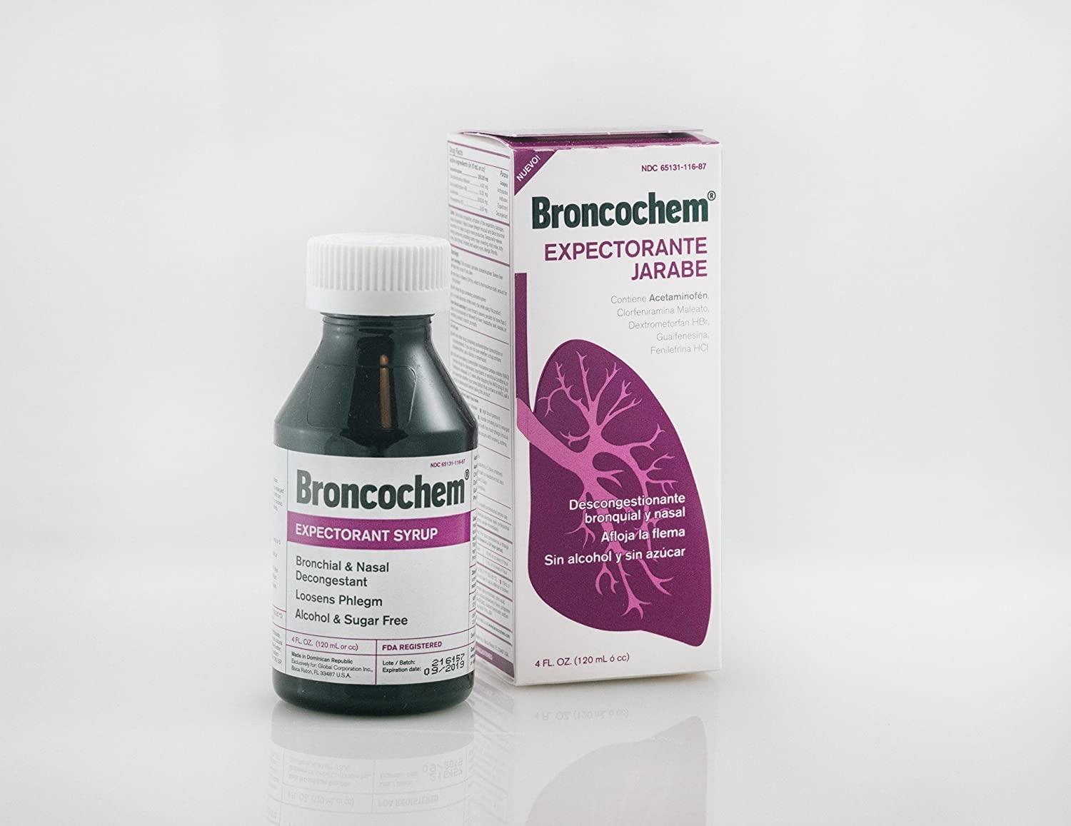 Broncochem II Expectorant Syrup 4 oz - Fast-Acting Relief for Cough and ...