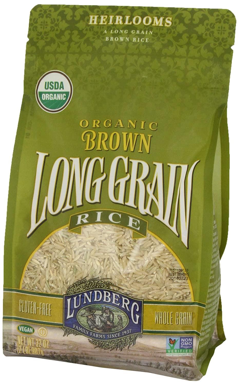 Organic Lundberg Brown Long Grain Rice - High Fiber & Gluten-Free USDA ...