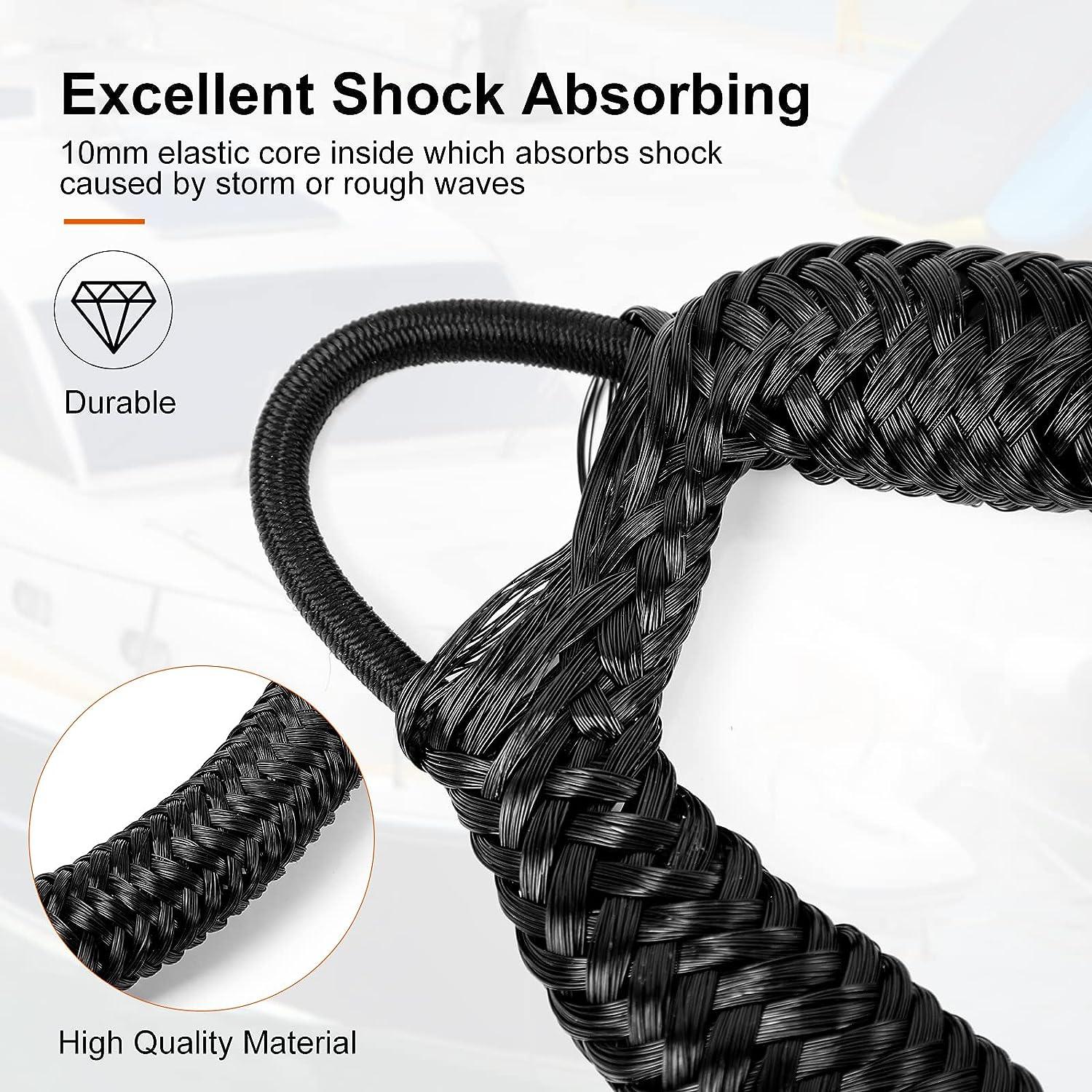 Boat Docking Lines 4-Pack Bungee Dock Lines With Shock Absorber - 4ft ...