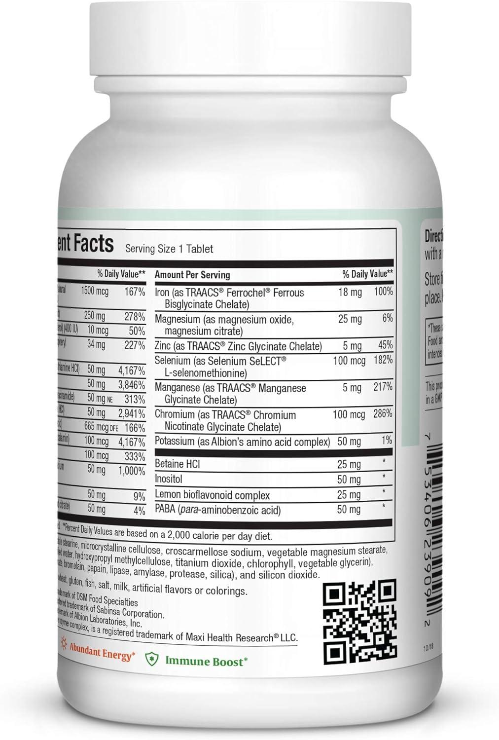 Maxi Health MAXIVITE Complete Multivitamin & Mineral with Iron 90 ...