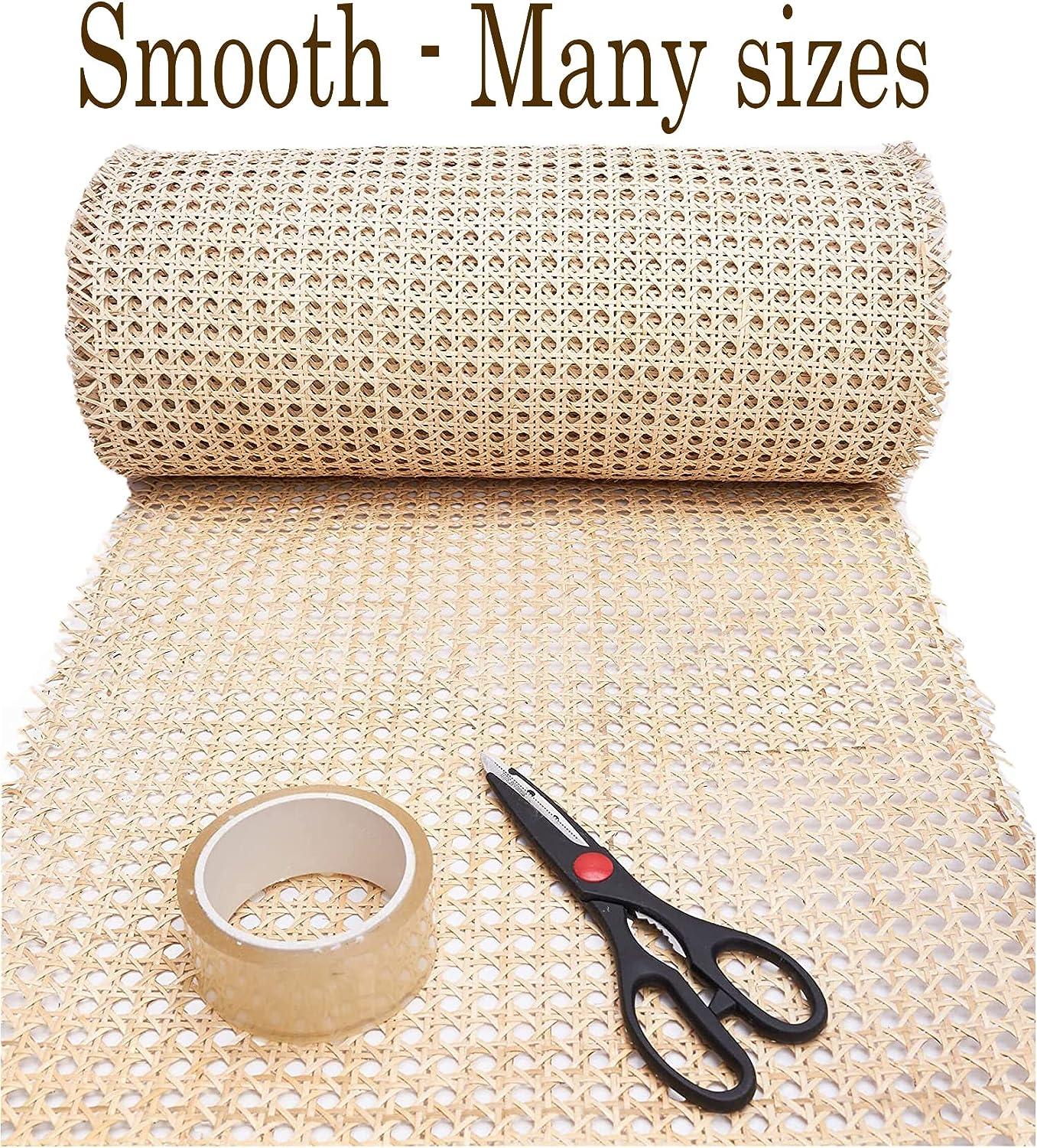 14 Width Natural Rattan Cane Webbing Roll - 12 Feet | Open Weave Wicker ...