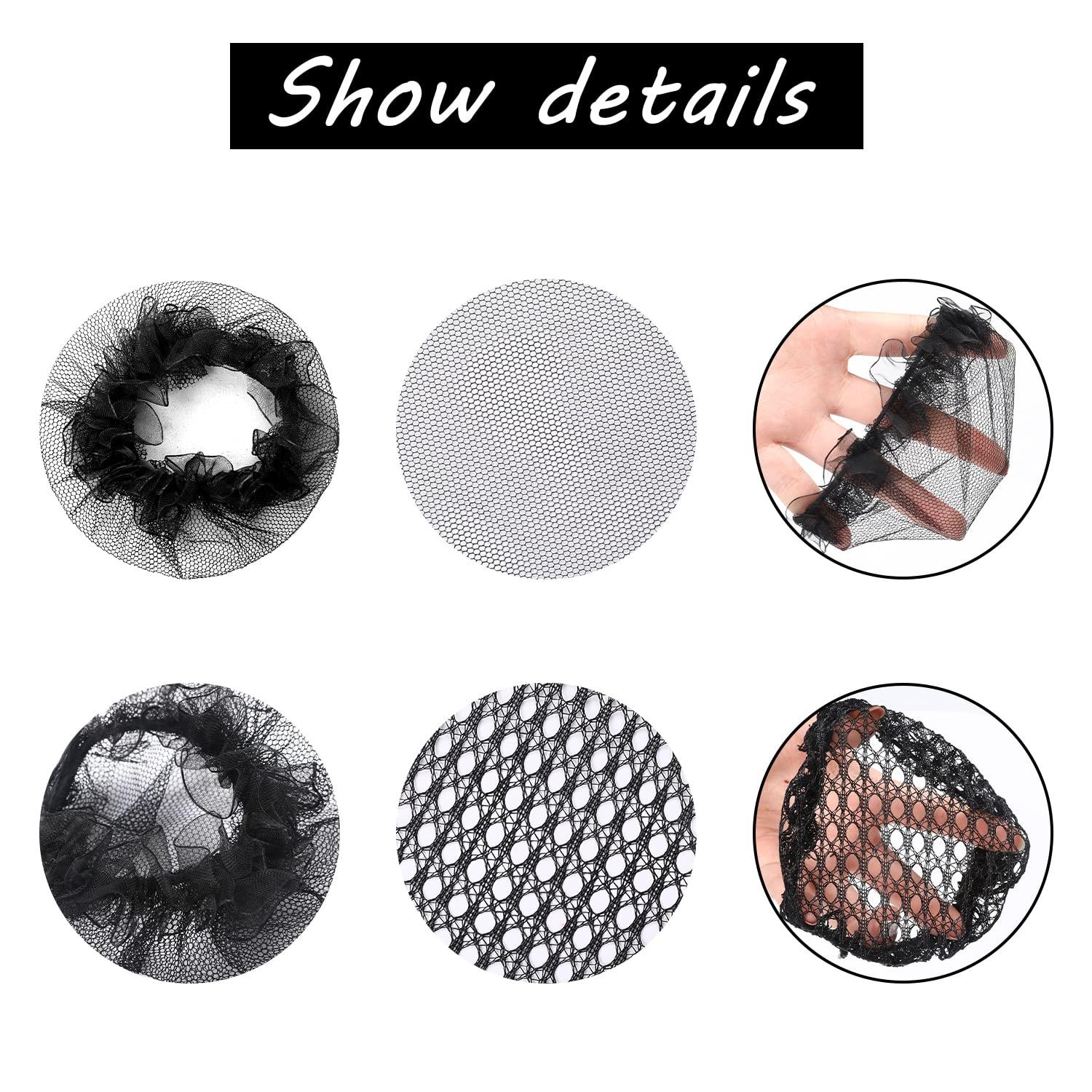 8PCS Ballet Hair Nets for Women and Girls | Elastic Mesh Hair Bun ...