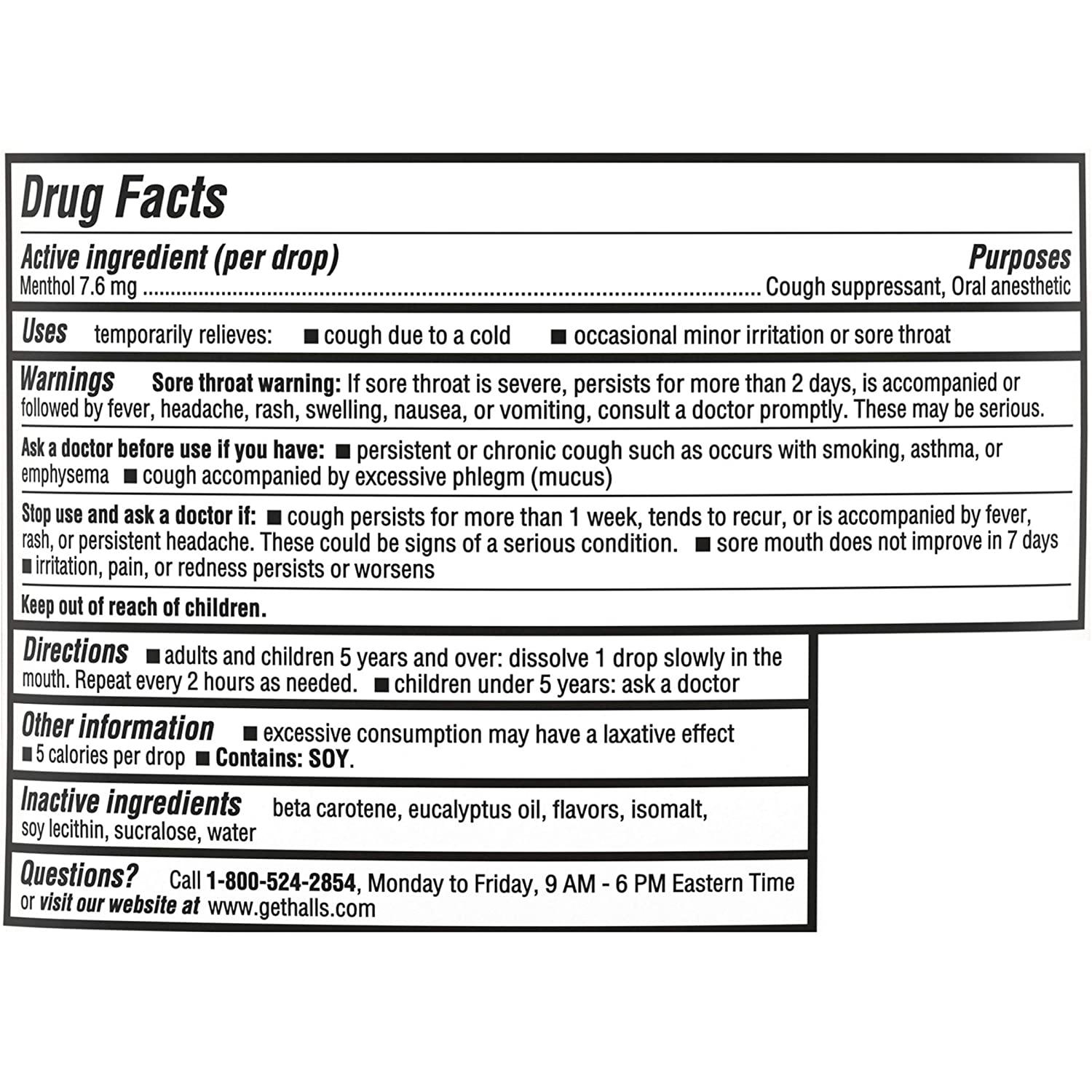 HALLS Relief Sugar Free Honey-Lemon Cough Drops - 25 Total Drops | Buy ...