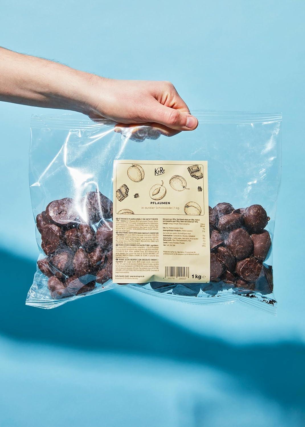 KoRo - Dark Chocolate Plums 1kg - Vegan - Dark Chocolate Coating ...