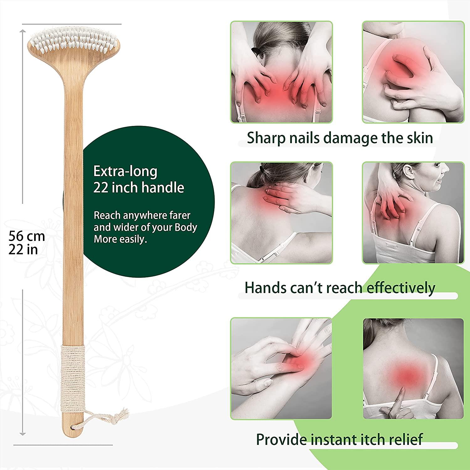 RENOOK 22 Long Wooden Body Scratcher - Large Curved Handle for ...