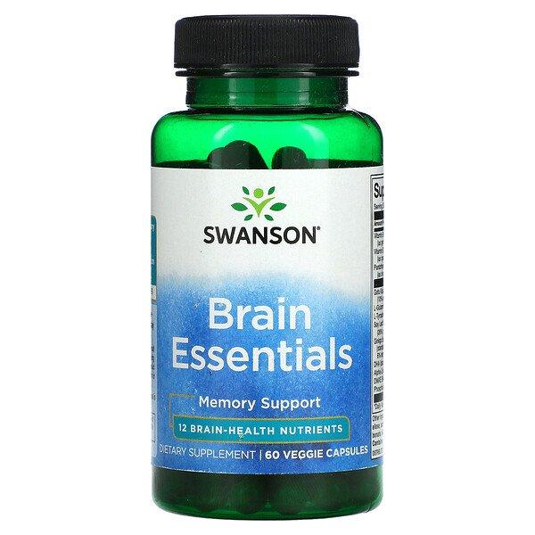 Swanson Brain Essentials - 60 Veggie Capsules for Cognitive Support | Buy Now with Express ...