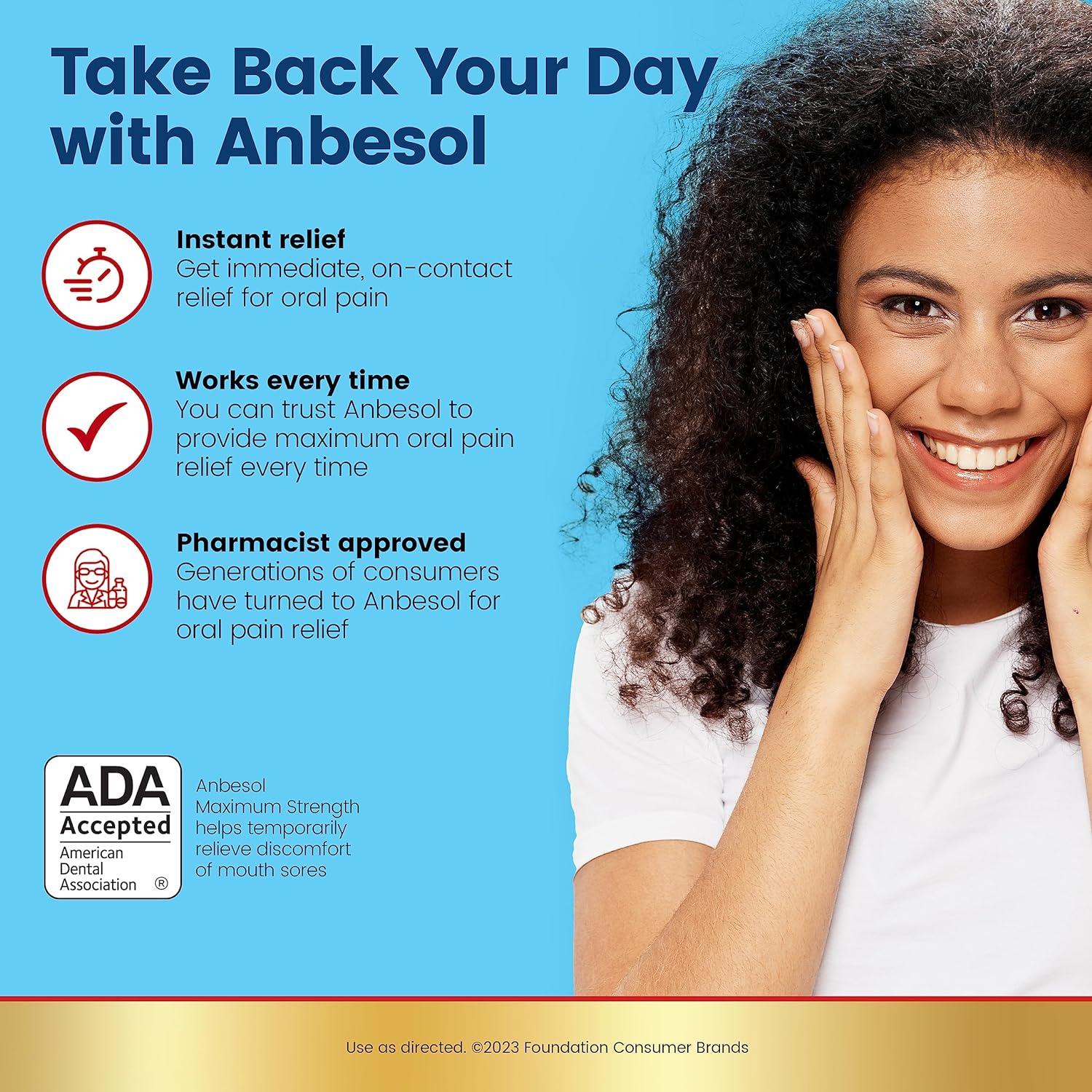 Anbesol Maximum Strength Oral Pain Relief Gel - Instant Relief for ...