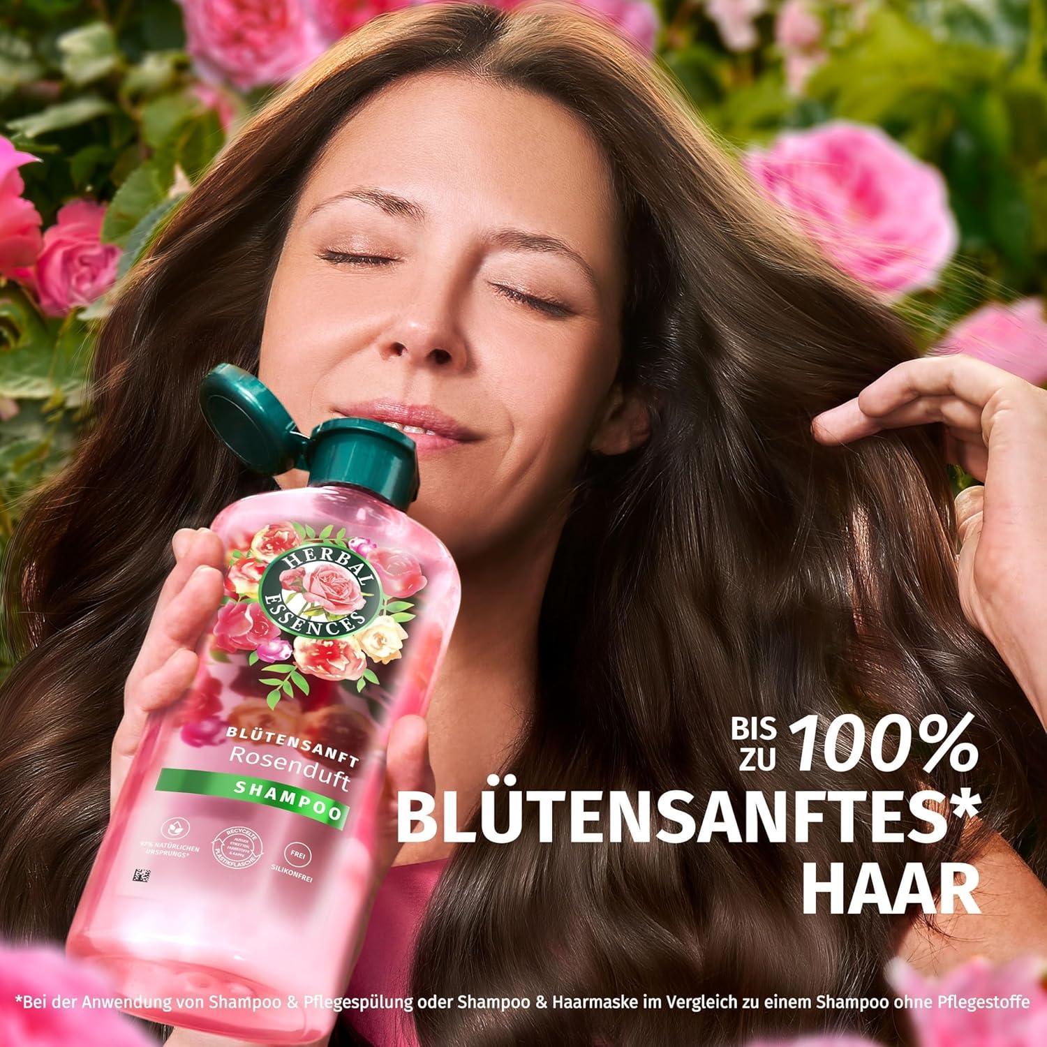 Herbal Essences Rose Scented Shampoo 350ml - Silky Shine Natural ...