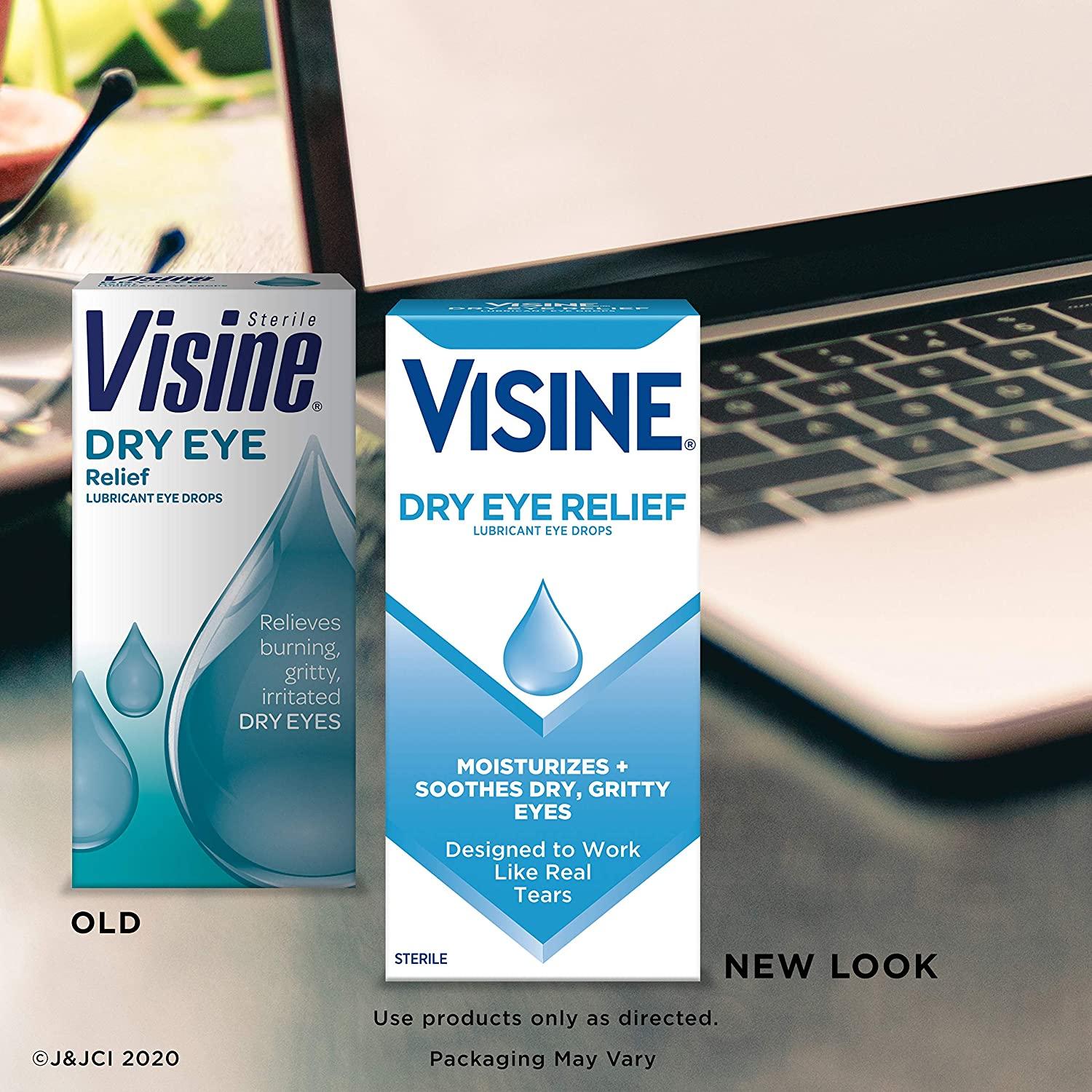 Visine Dry Eye Relief Lubricant Eye Drops Sterile 1/2 fl oz (15 ml)
