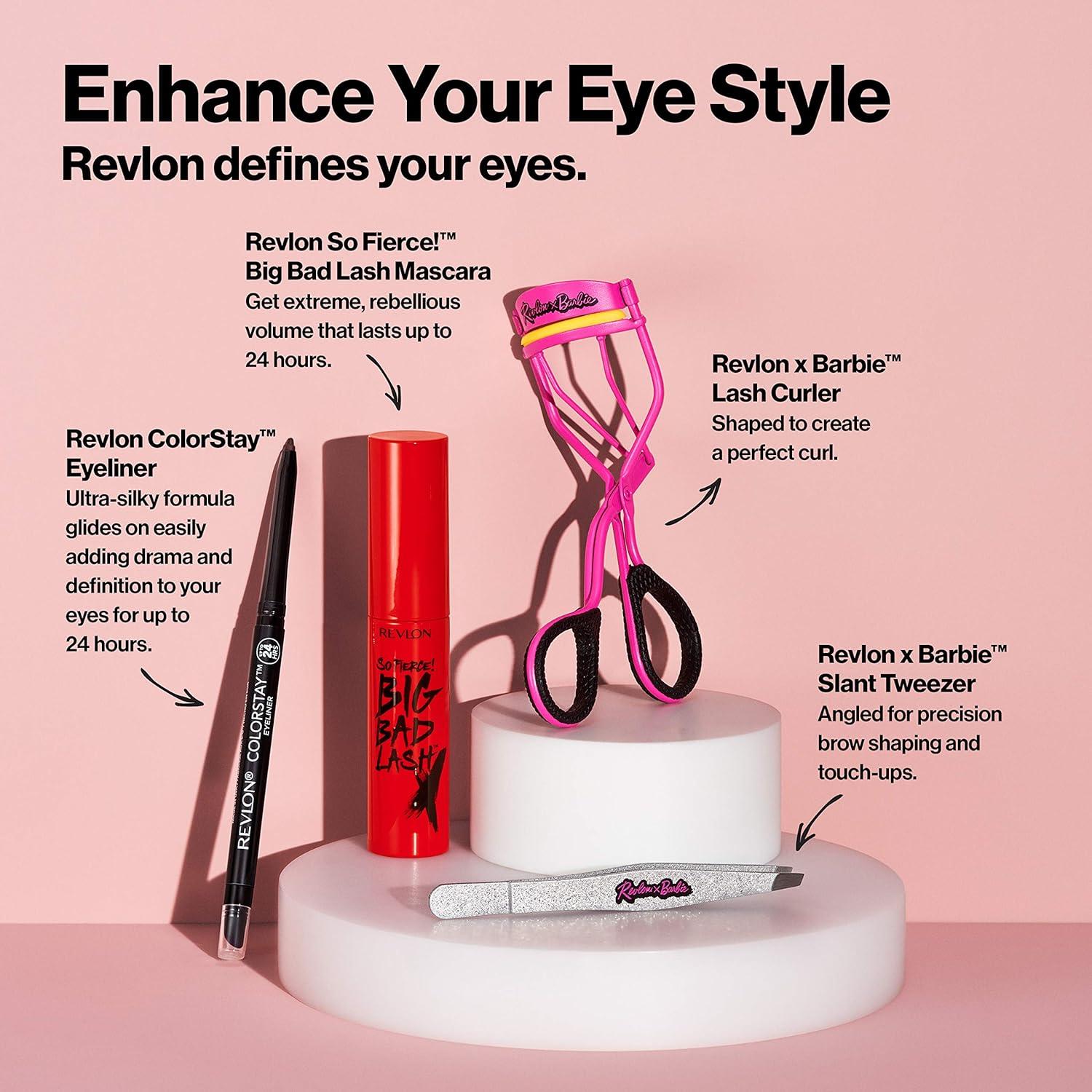 Revlon x Barbie Mini Tweezer Set Stainless Steel - Slant & Pointed Tip ...