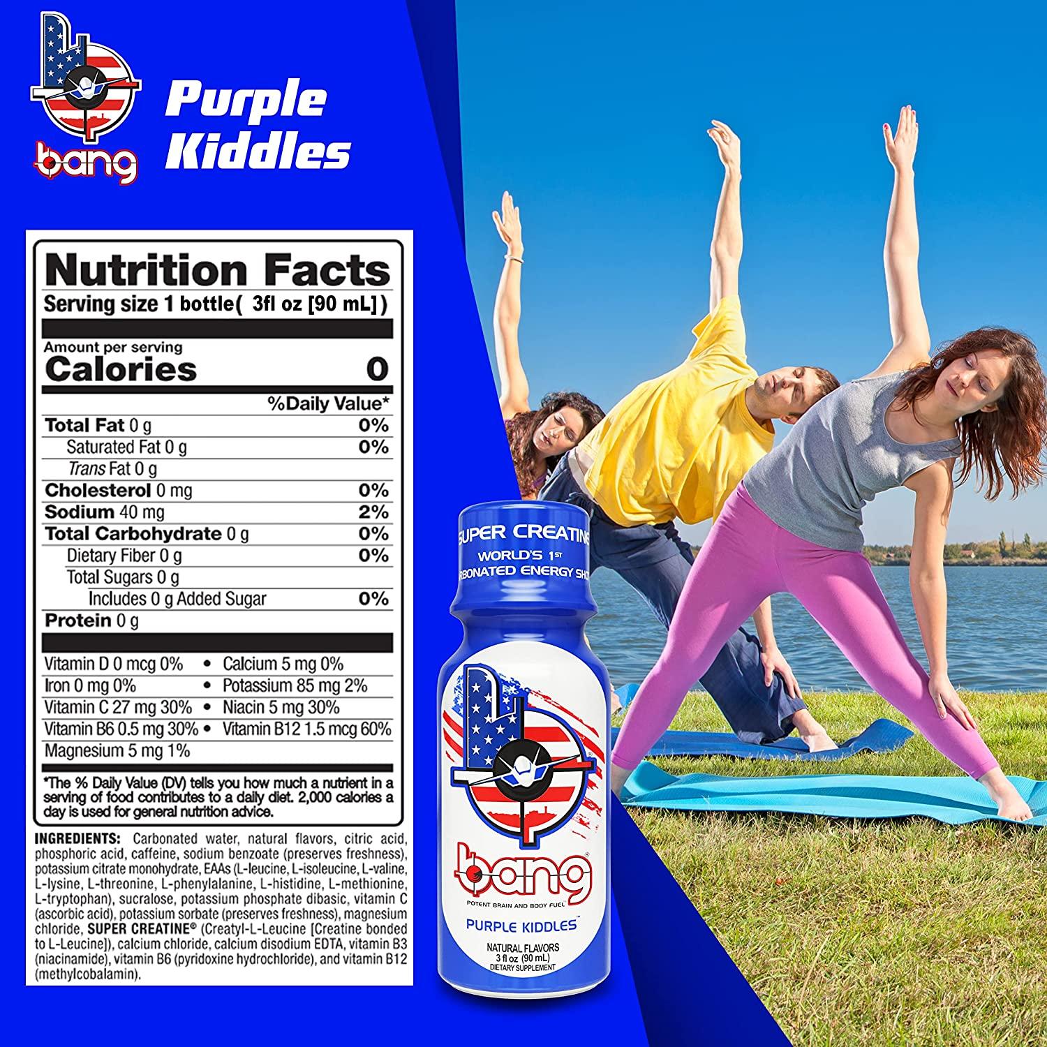 Bang Energy Military Shots Purple Kiddles(TM) 3 Fl Oz - Pack of 12 ...