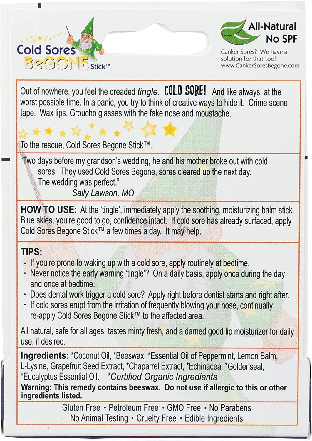 Cold Sores Begone Treatment Stick 0.15oz (Pack of 1) - Fast Relief for ...