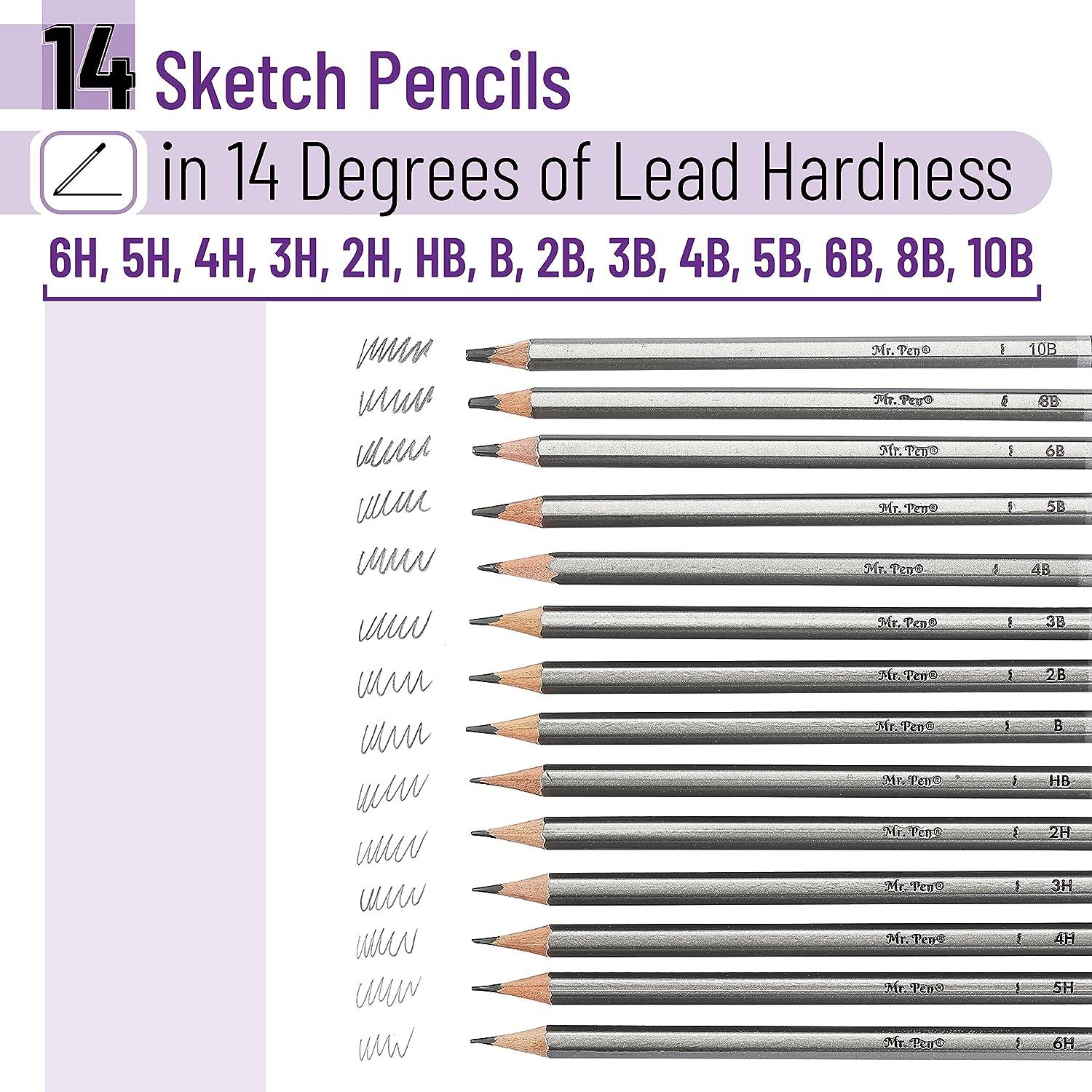 Mr. Pen 14 Pack Sketch Pencils for Drawing - Art and Graphite Pencils ...