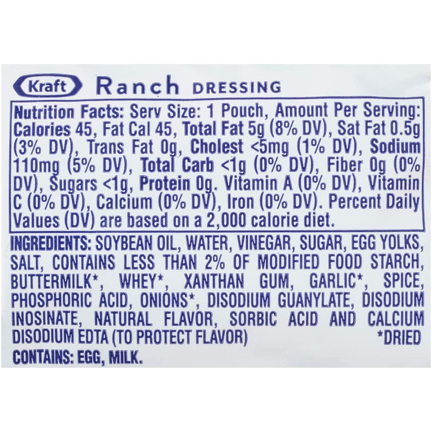 Kraft Ranch Salad Dressing Single Serve - 200 ct Casepack | Buy Now ...