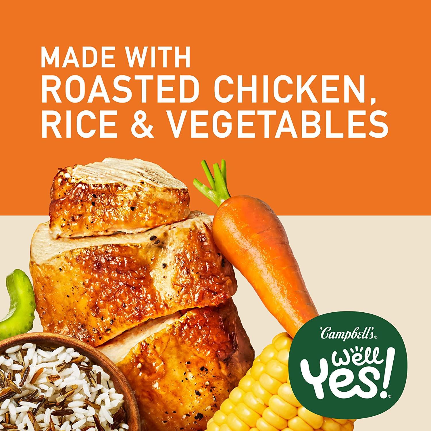 Campbell's Well Yes! Roasted Chicken with Rice Soup, 13g Protein, 16 ...