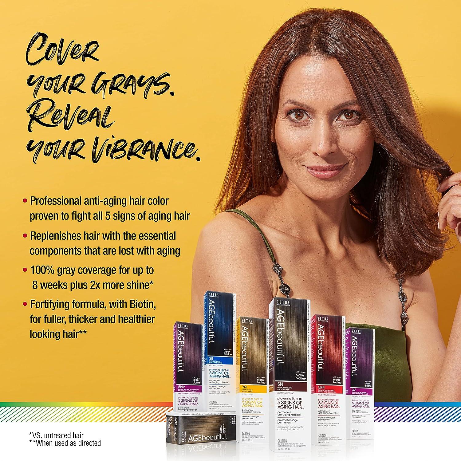 AGEbeautiful 4RR Dark Intense Red Hair Color Dye | Professional Salon ...