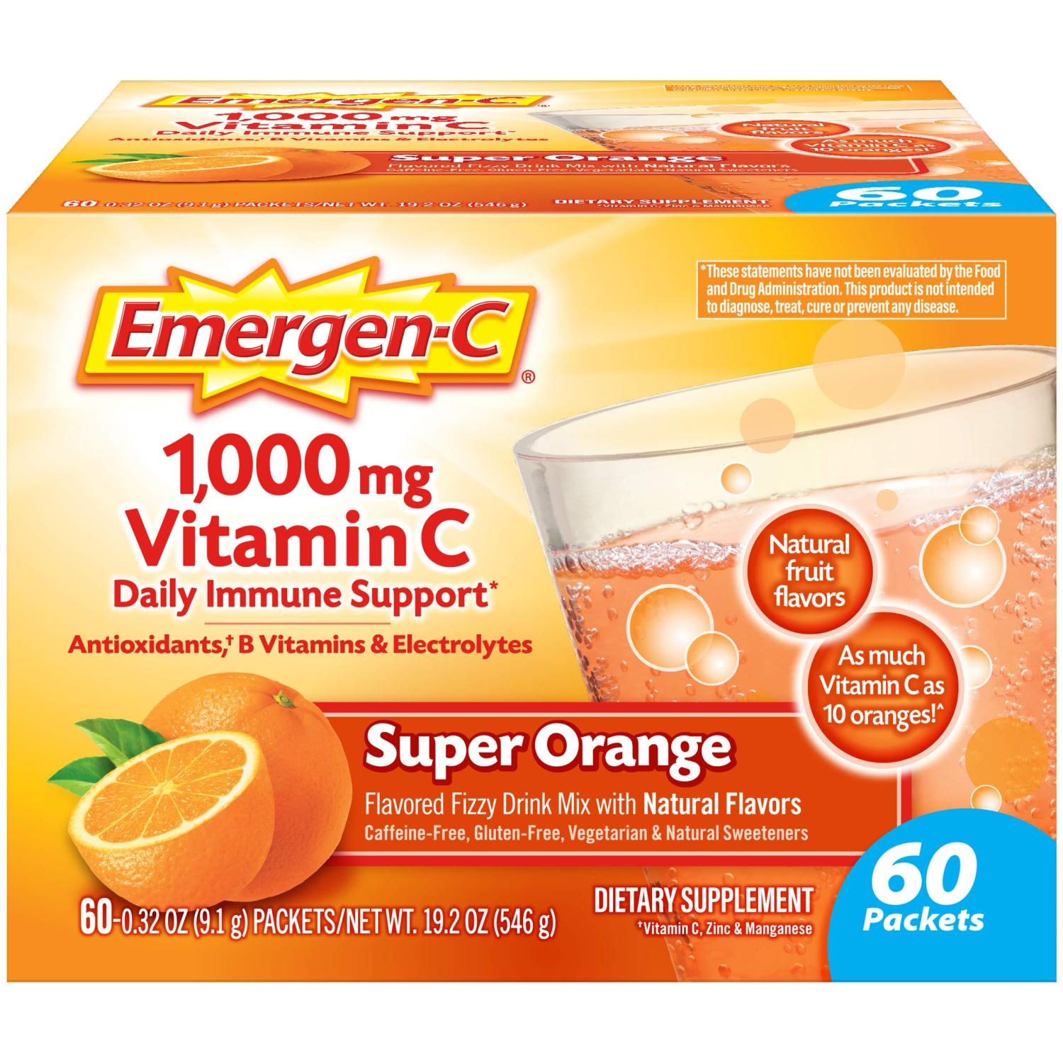 Emergen-C 60 Count Supplement - Boost Immunity and Energy | Buy Now ...