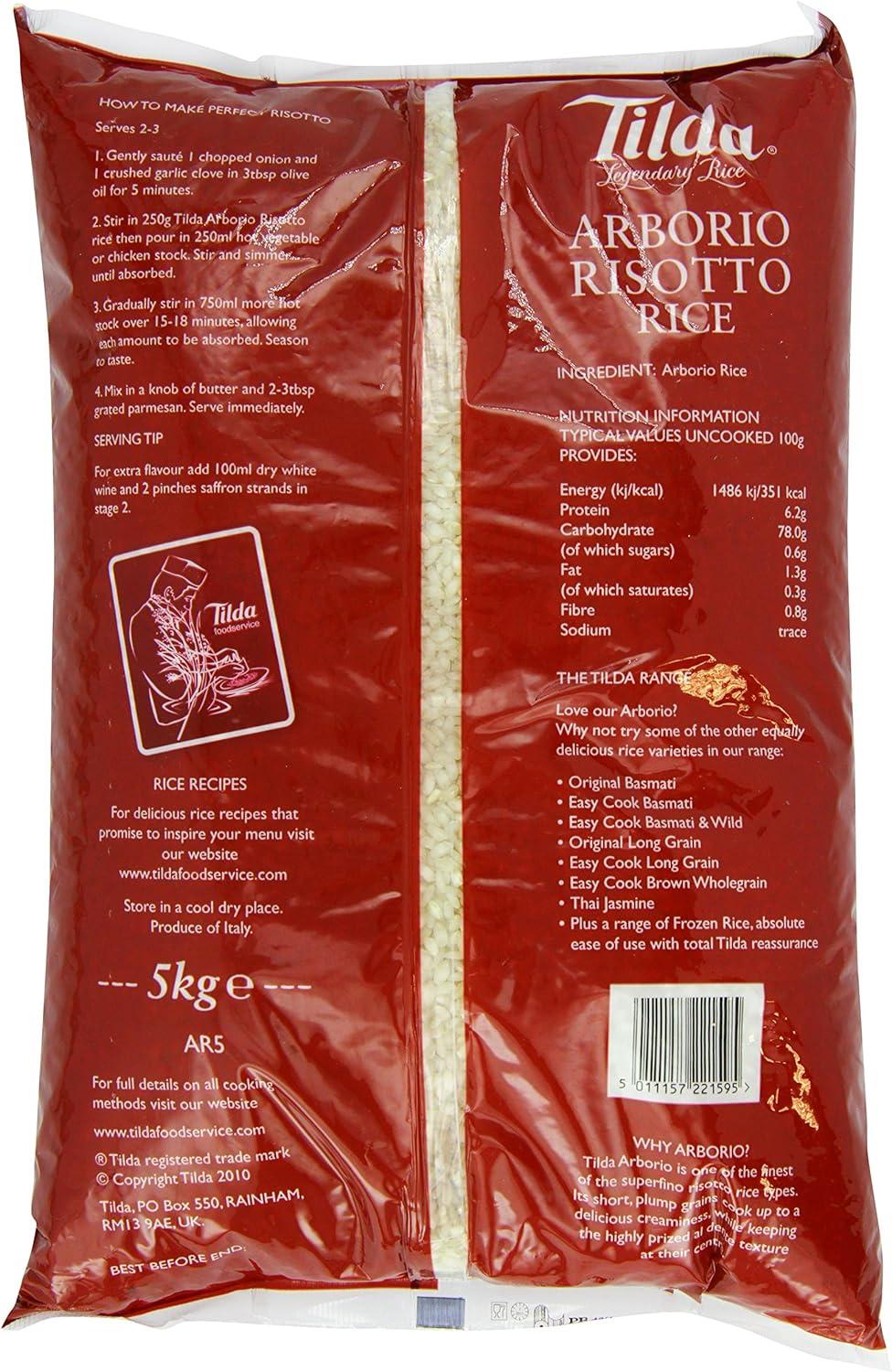 Tilda Arborio Risotto Rice 5 kg - Premium Quality Italian Rice for ...