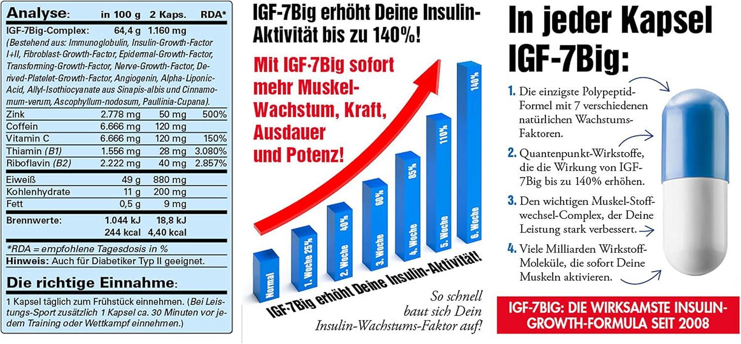 Buy Goldfield IGF 7 BIG - Muscle Building Booster for Strength & Endurance - 60 Capsules ...