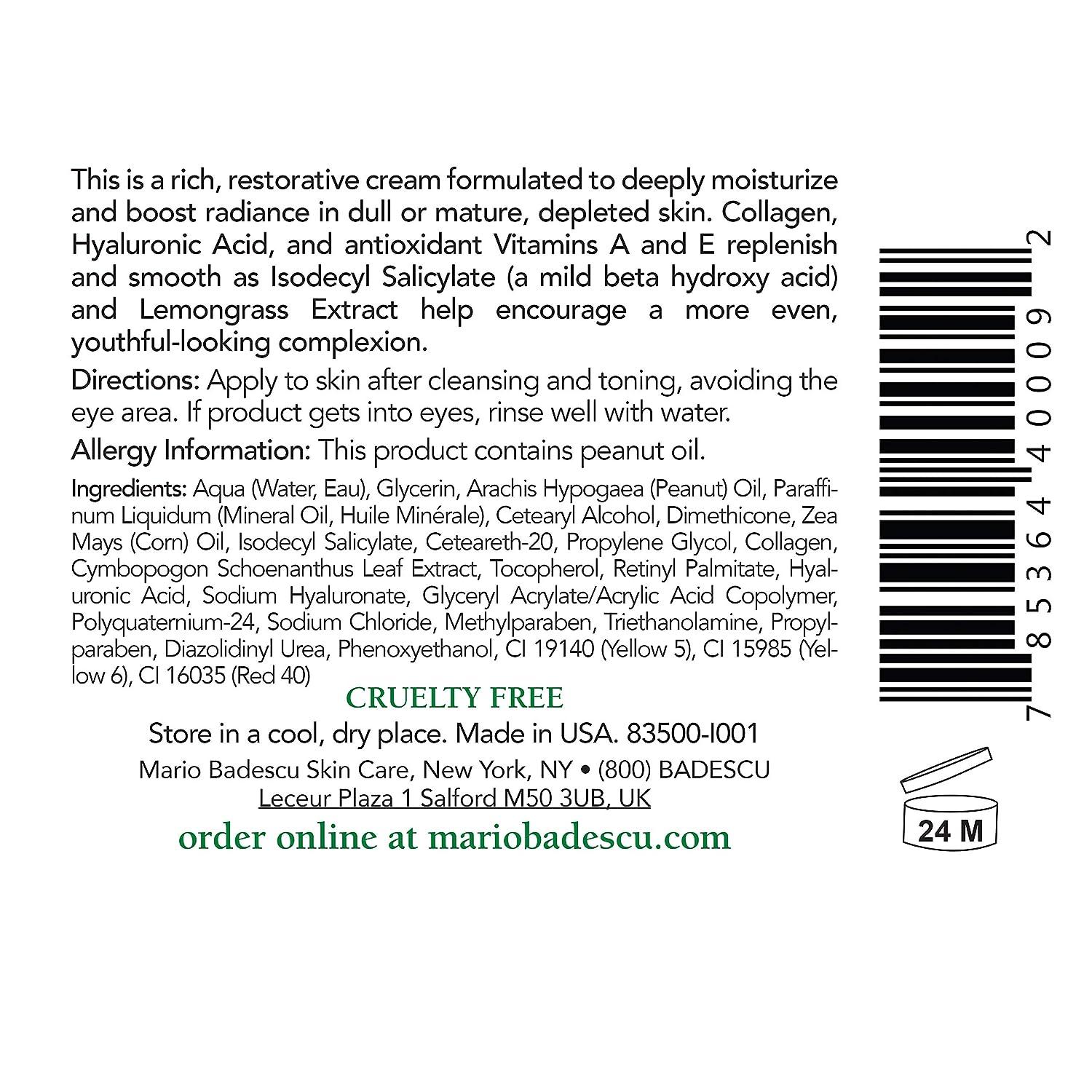 Mario Badescu Hydrating Moisturizer with Biocare, Collagen & Hyaluronic Acid - 2 FL OZ | Buy Now ...