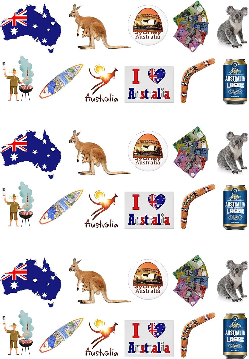 33 Stand Up Australia Aussie Themed Premium Edible Wafer Paper Cake ...