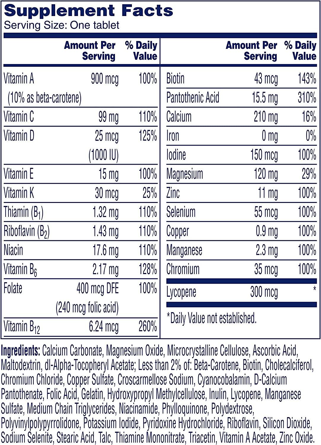 One A Day Men's Complete Multivitamin - 200 Tablets for Optimal Health ...