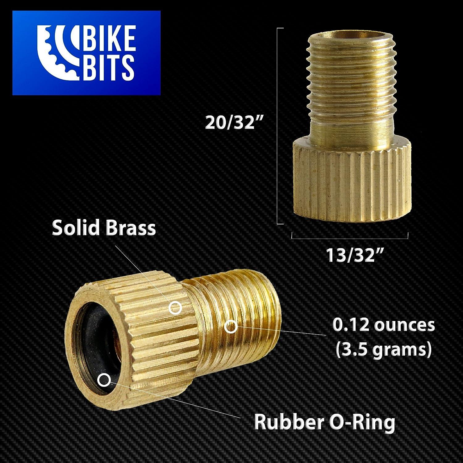 Bike Bits Brass Presta Valve Adapter (4 Pack) - Convert to Schrader ...