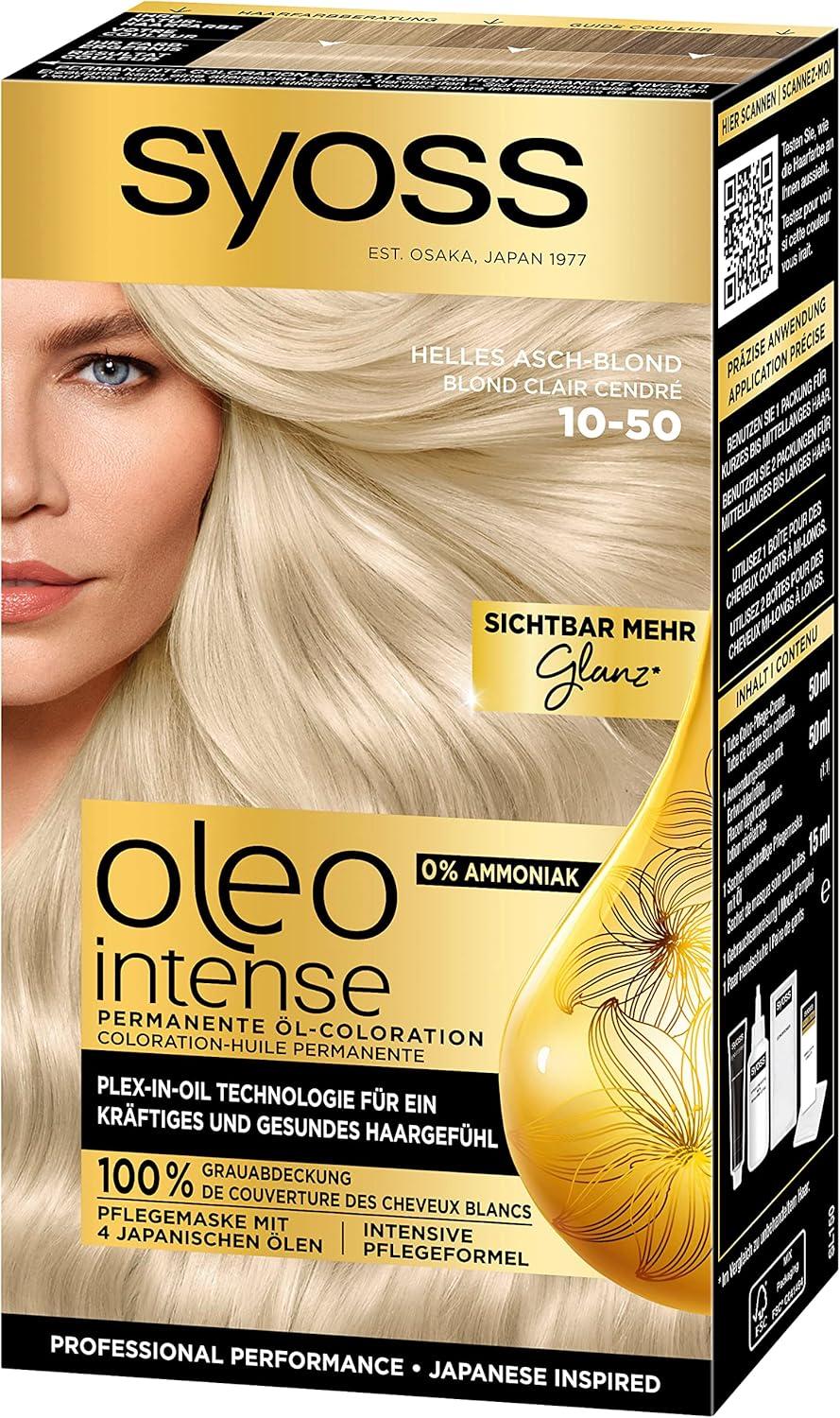 Syoss Oleo Intense 10-50 Light Ash Blonde Permanent Hair Color ...