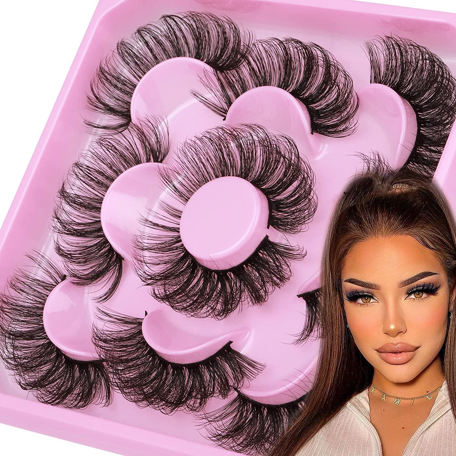 Focipeysa 20mm Mink Fluffy Dramatic False Eyelashes - D Curl Wispy Fake ...