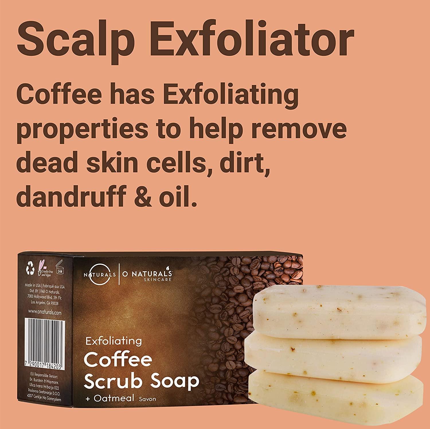 O Naturals Exfoliating Scalp Scrub Bar with Coffee Granules | 4oz ...