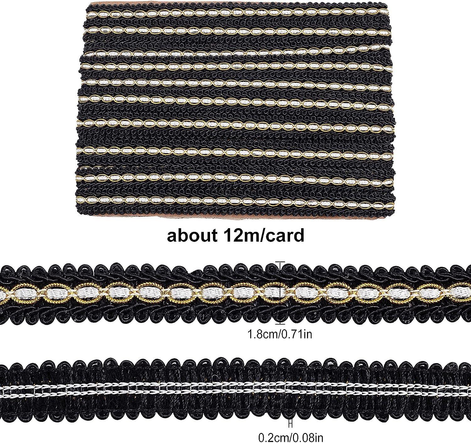 FINGERINSPIRE Black Braid Trim 3/4 x 13 Yards - Polyester Ribbon Woven ...