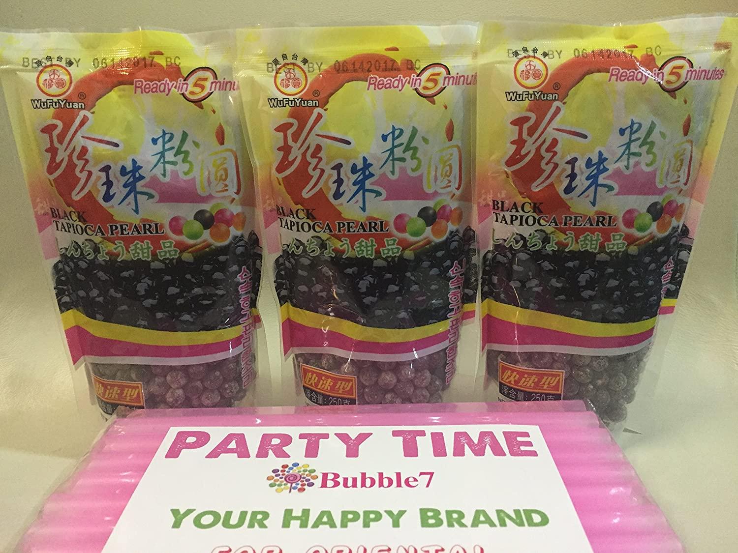 3 Packs Black Boba Tapioca Pearls + 1 Pack 50 Boba Straws | Bubble Tea Ingredients | Buy Now ...