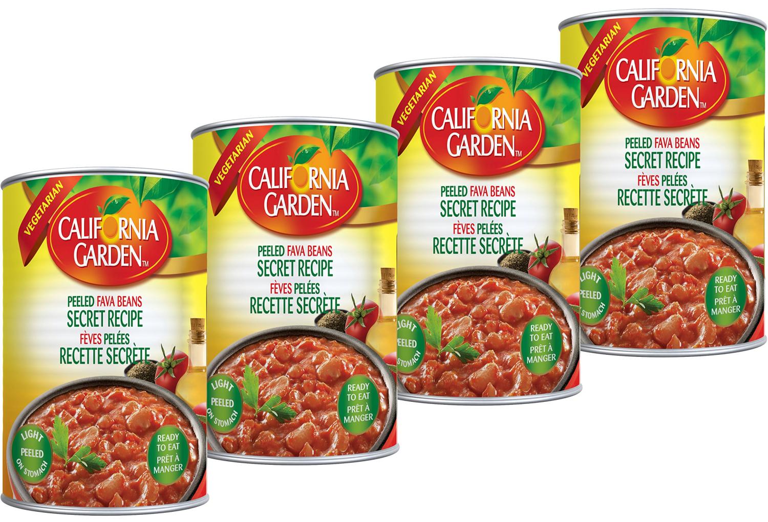 California Garden Peeled Fava Beans Secret Recipe 450g - Pack of 4 Cans ...