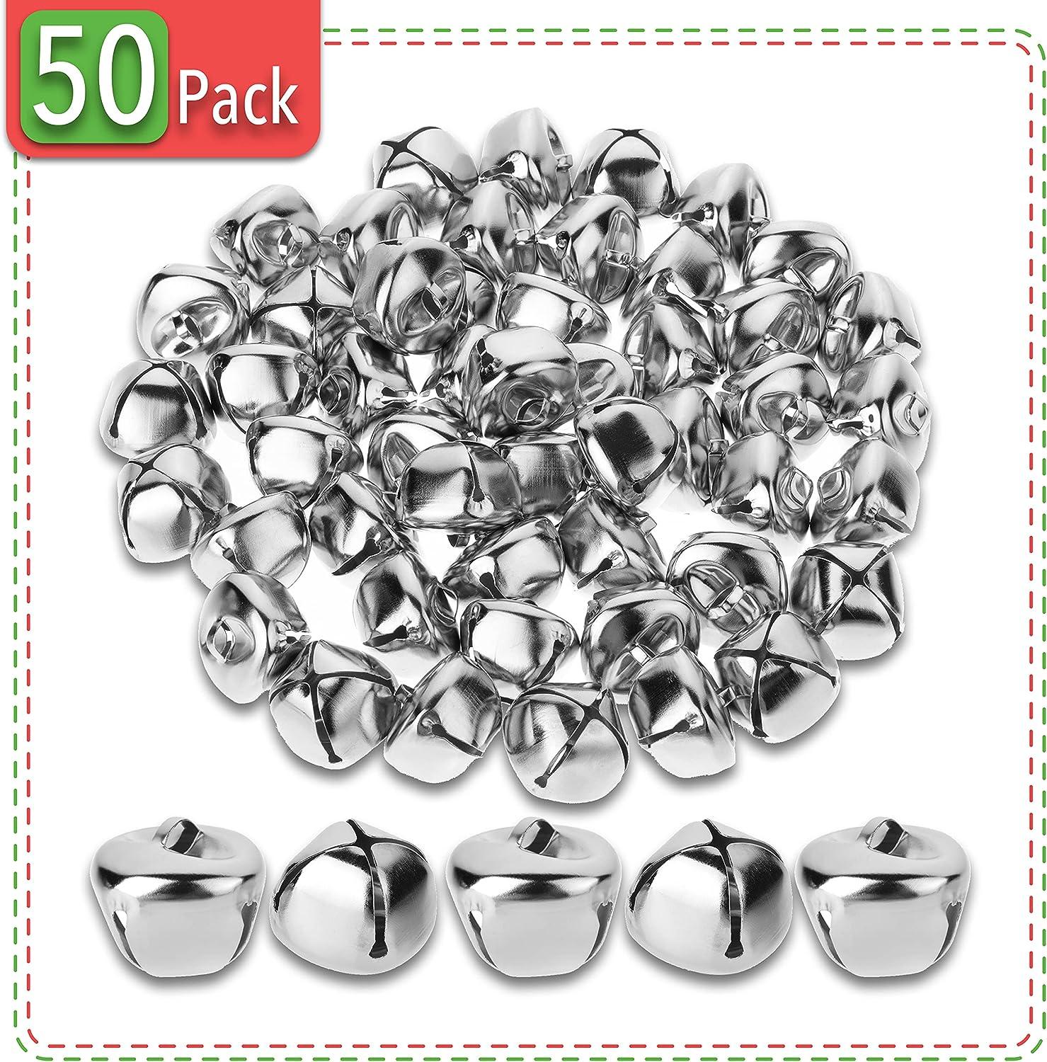 Mr. Pen Jingle Bells 1 Inch Silver 50 Pack - Craft Bells for Wreaths ...