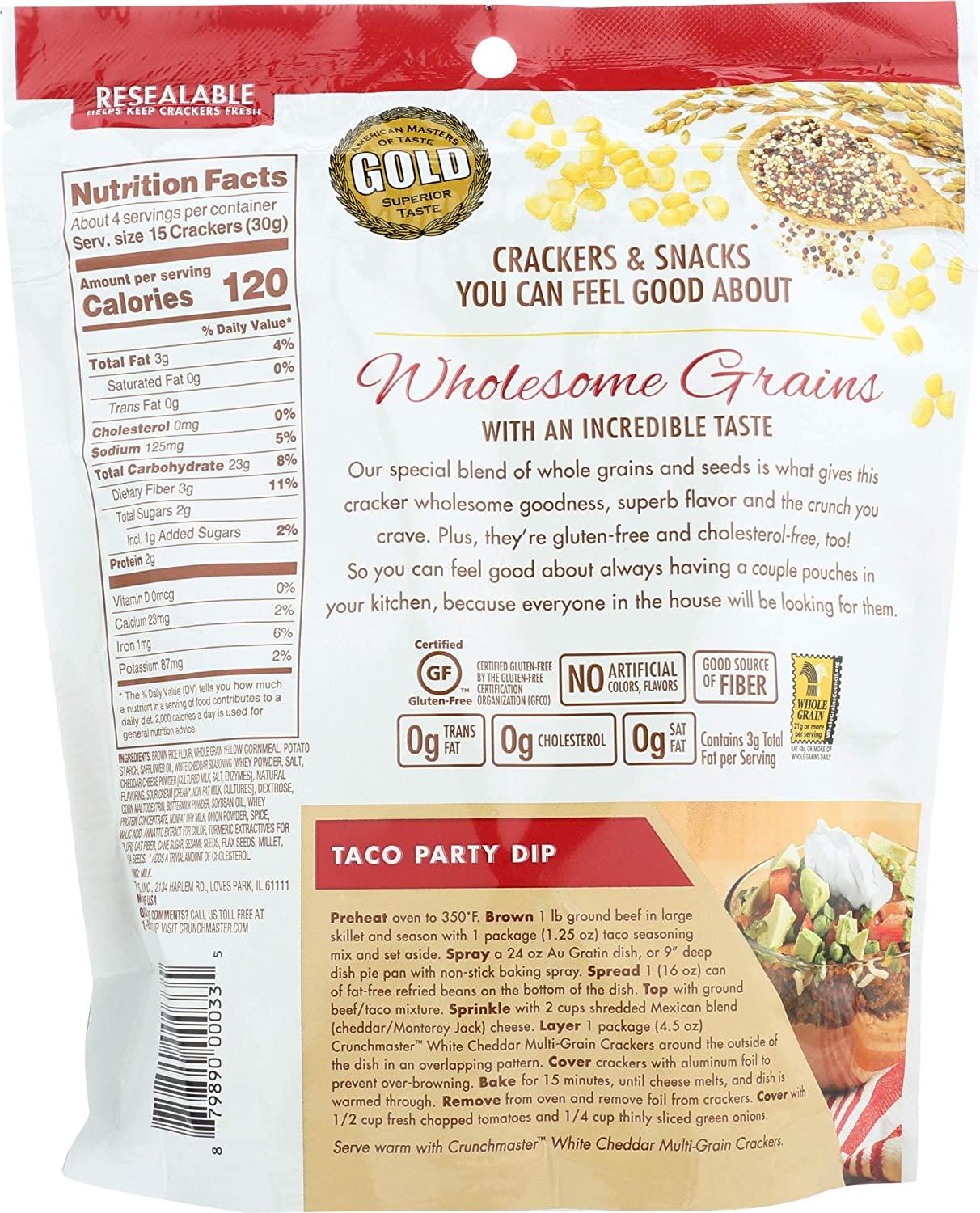 Crunchmaster Gluten Free Crackers White Cheddar Flavor 4.5 oz (Pack of ...