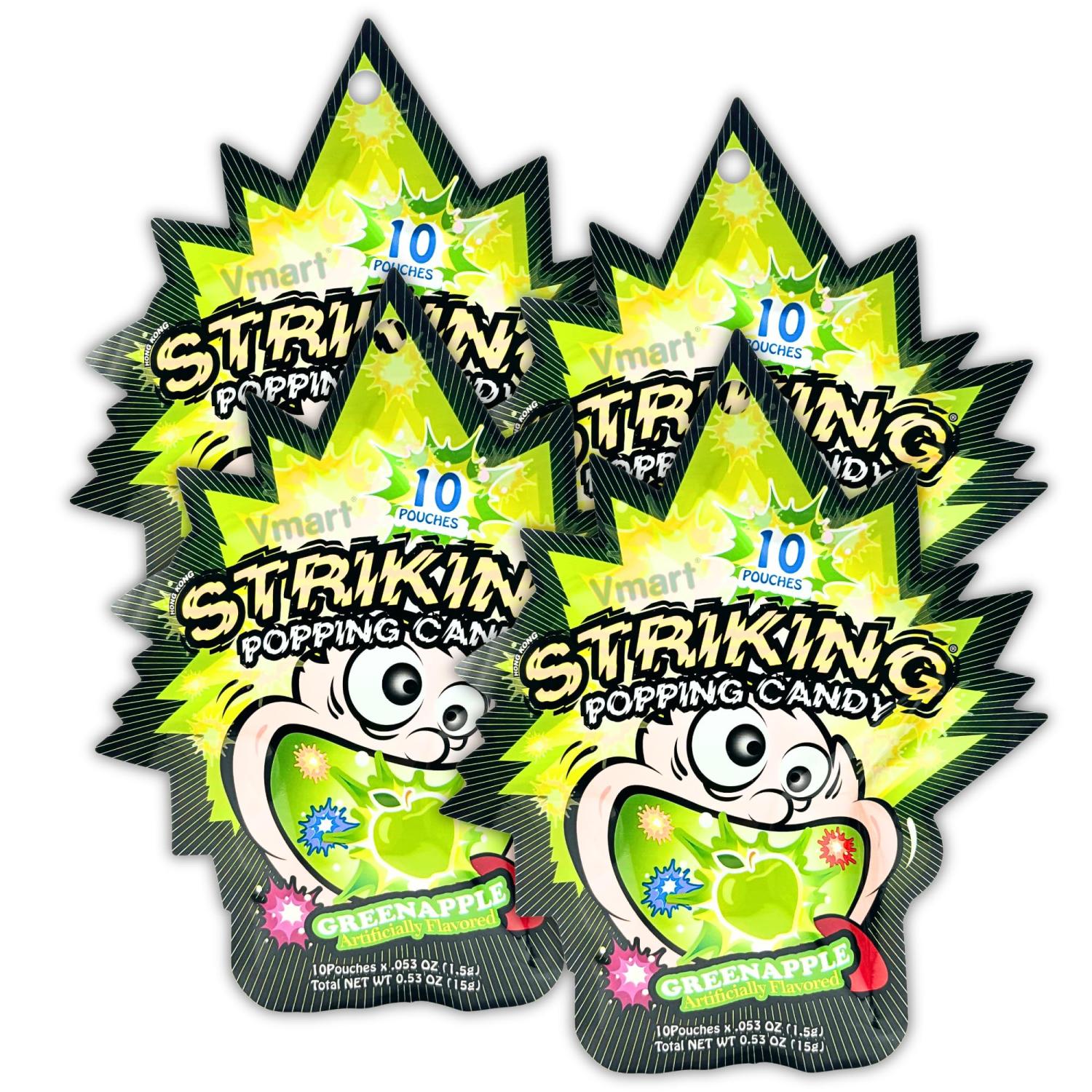 Striking Popping Candy Green Apple Flavour 15g (Pack of 4) | Buy Now ...