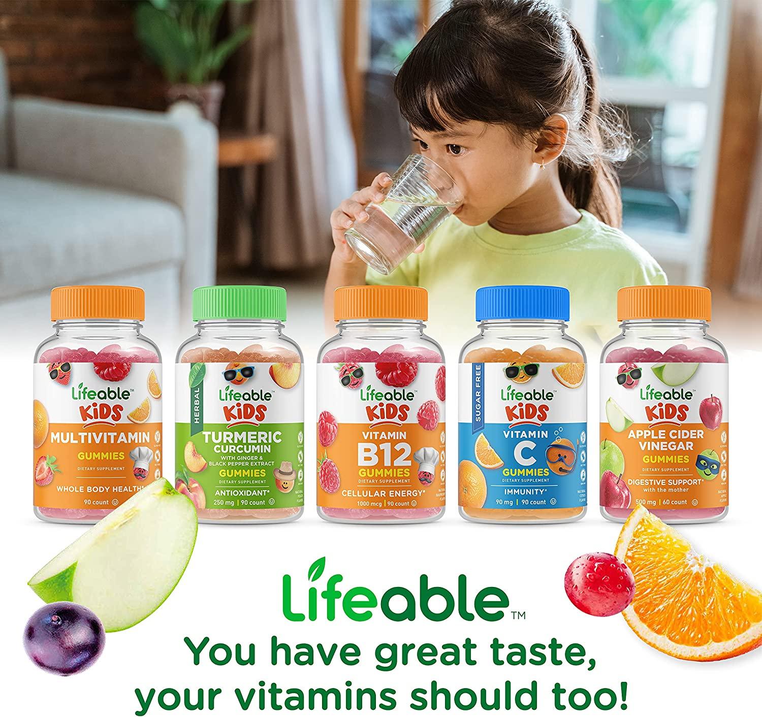 Kids Vitamin B Complex with Vitamin C Gummies - Natural Flavor ...