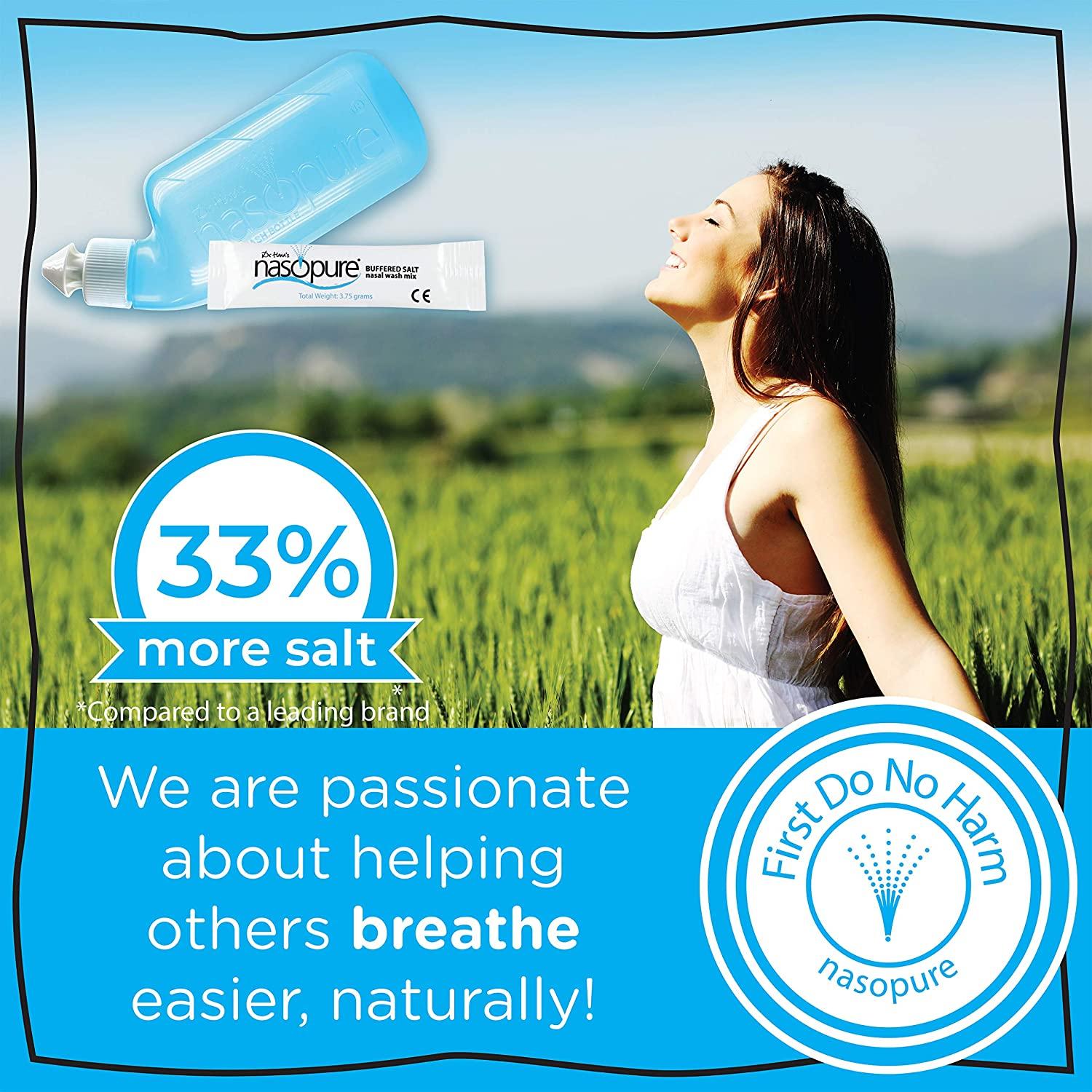 Nasopure Nasal Wash System Kit - Comfortable Sinus Rinse with 8oz ...