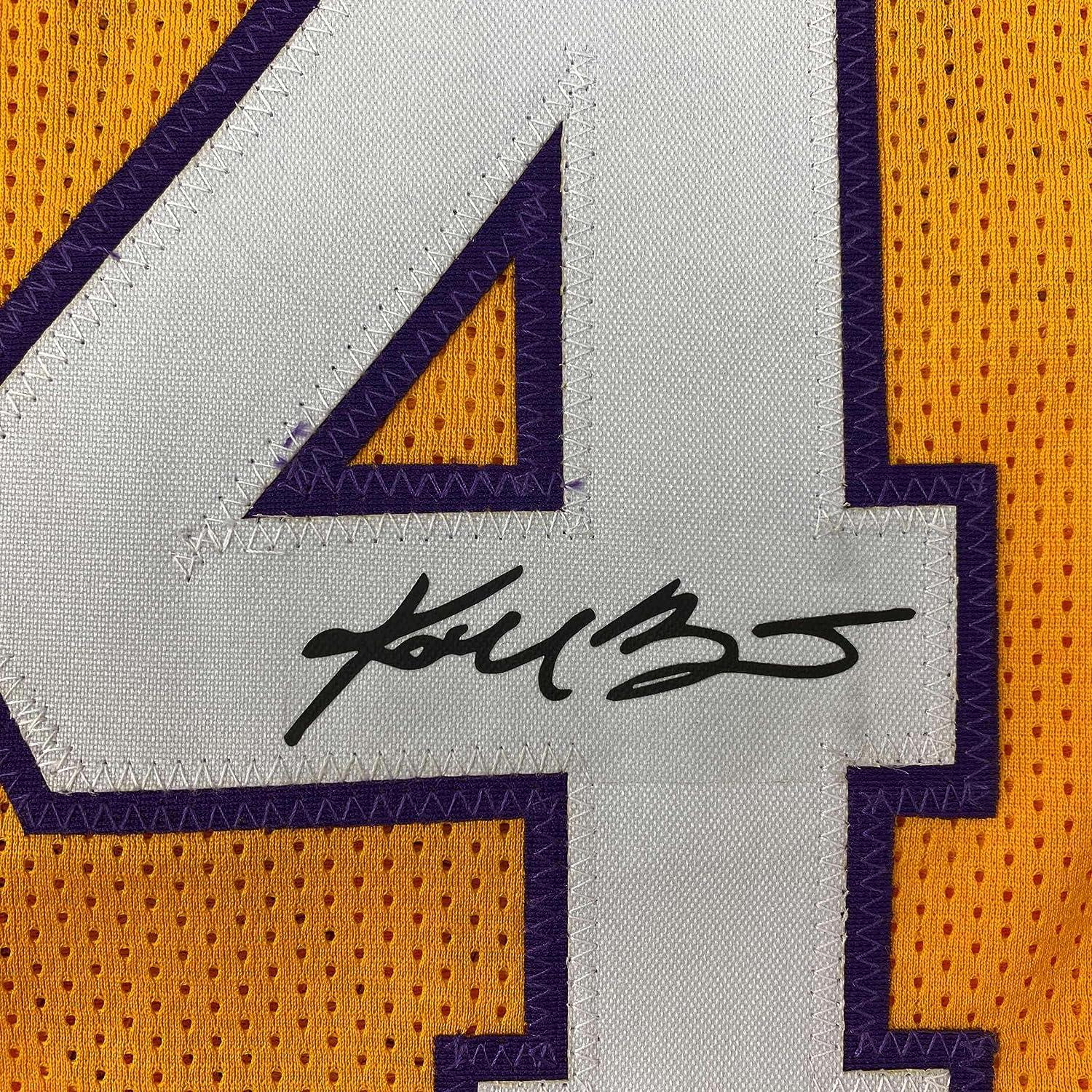 Kobe Bryant #24 LA Yellow Basketball Jersey | Facsimile Autograph | Men ...