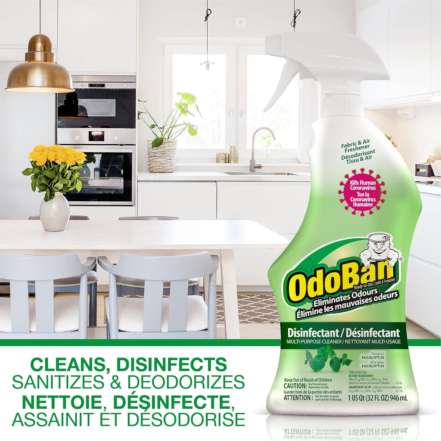 OdoBan Ready-to-Use Eucalyptus Disinfectant and Odour Eliminator Fabric ...