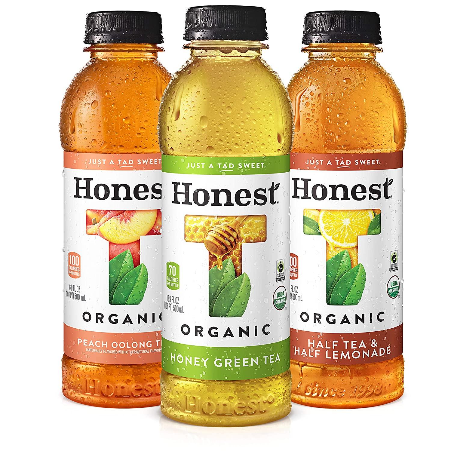 Honest Tea Variety Pack - Honey Green, Peach Oolong, Half & Half - 16.9 ...