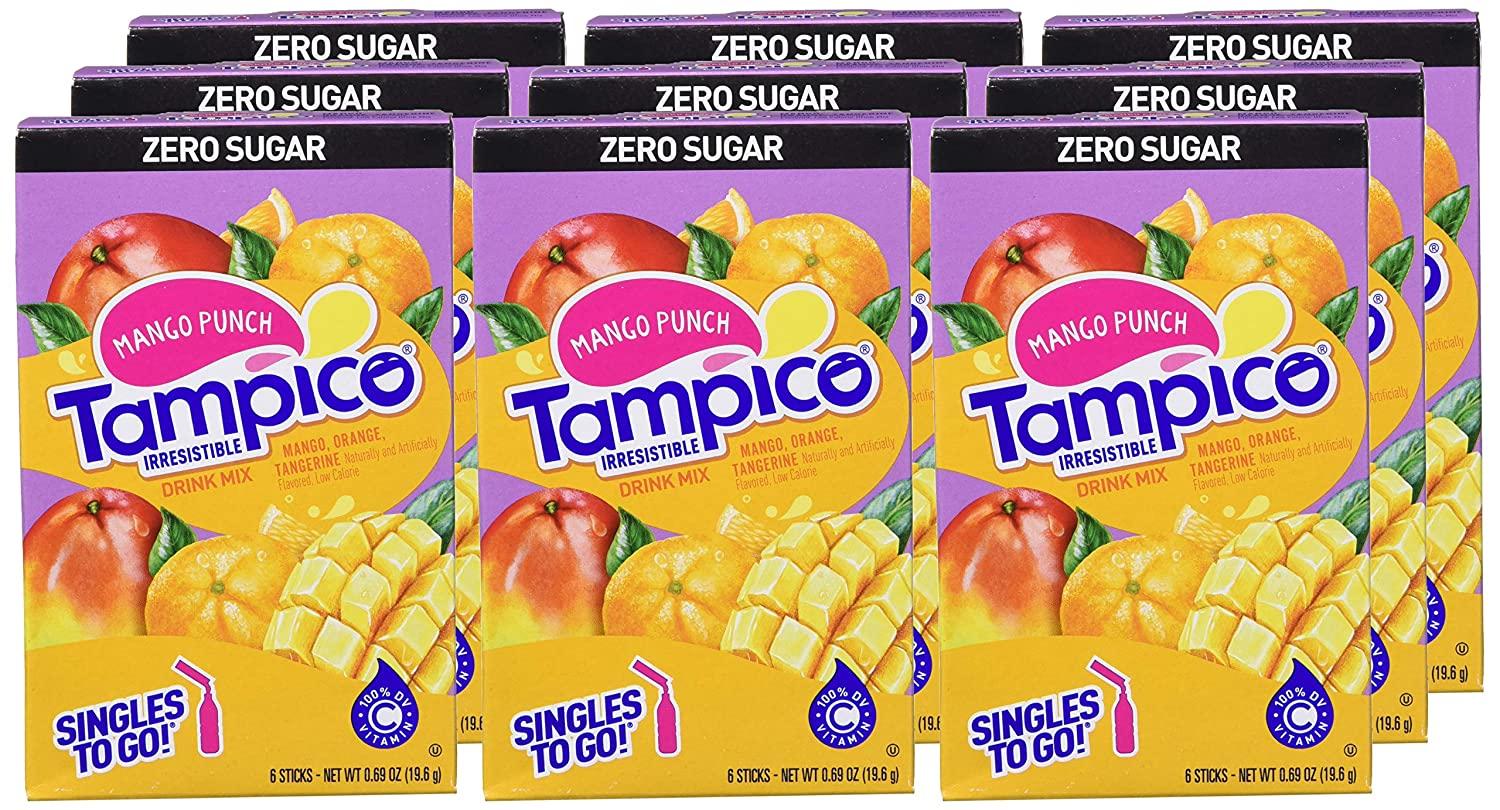 Tampico Singles To Go Drink Mix Packets Mango Punch Zero Sugar Low ...