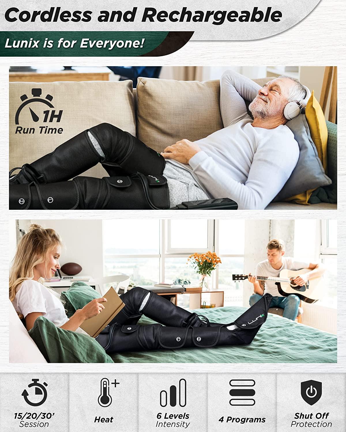 Lunix LX10 Foot, Calf, Leg Air Compression Massager Machine, Cordless ...