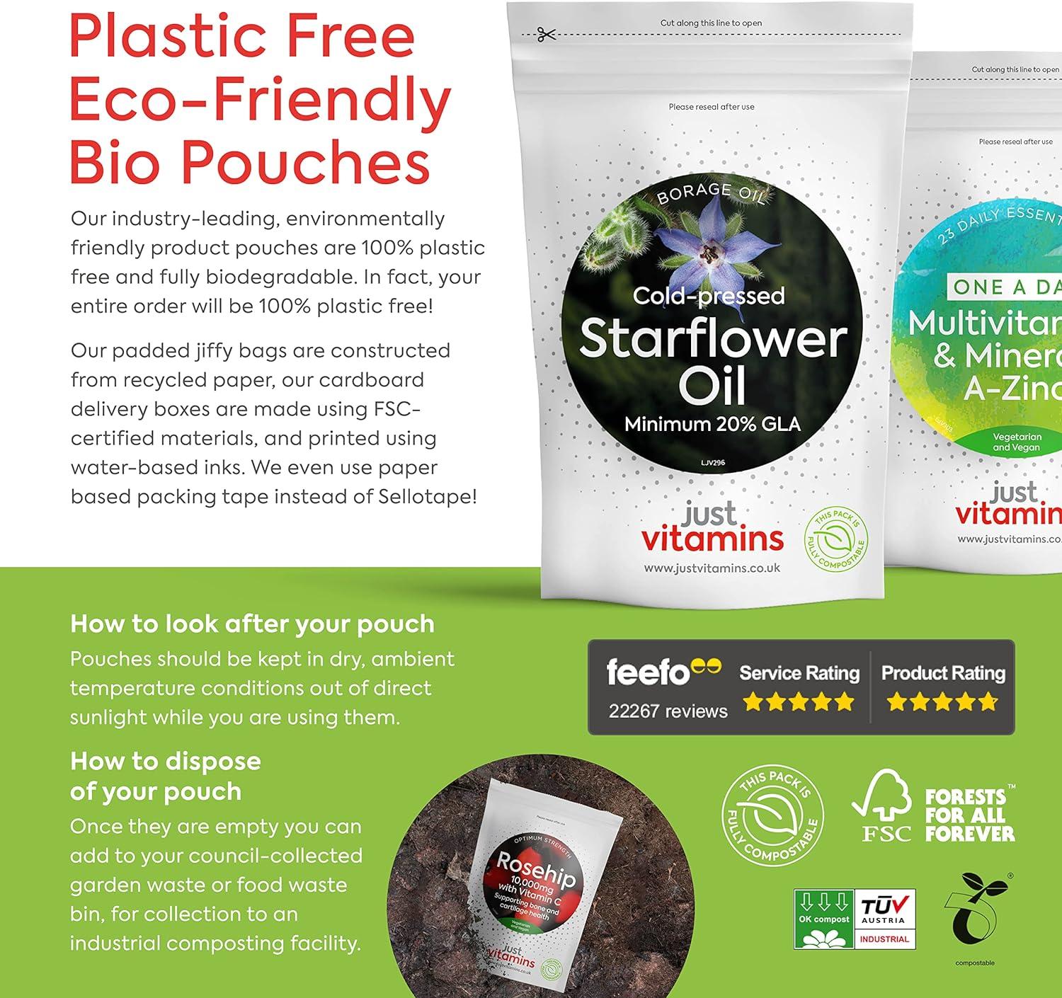 Starflower Oil Capsules 1000mg x90 Soft Gels with Vitamin E - High ...
