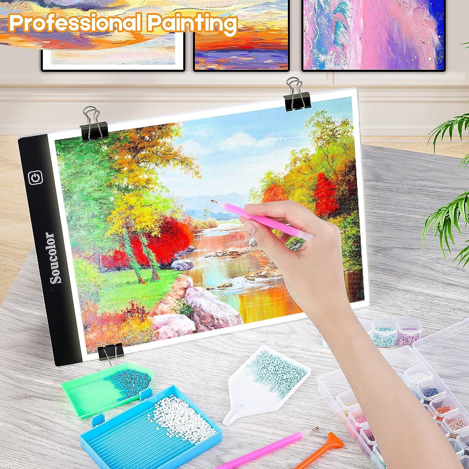 Diamond Painting Tools Kit with A4 LED Light Pad - Soucolor Light Board ...